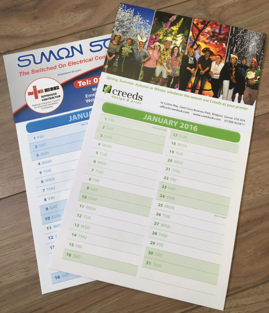 Promote your business with our cost effective Trade Calendars | Creeds UK